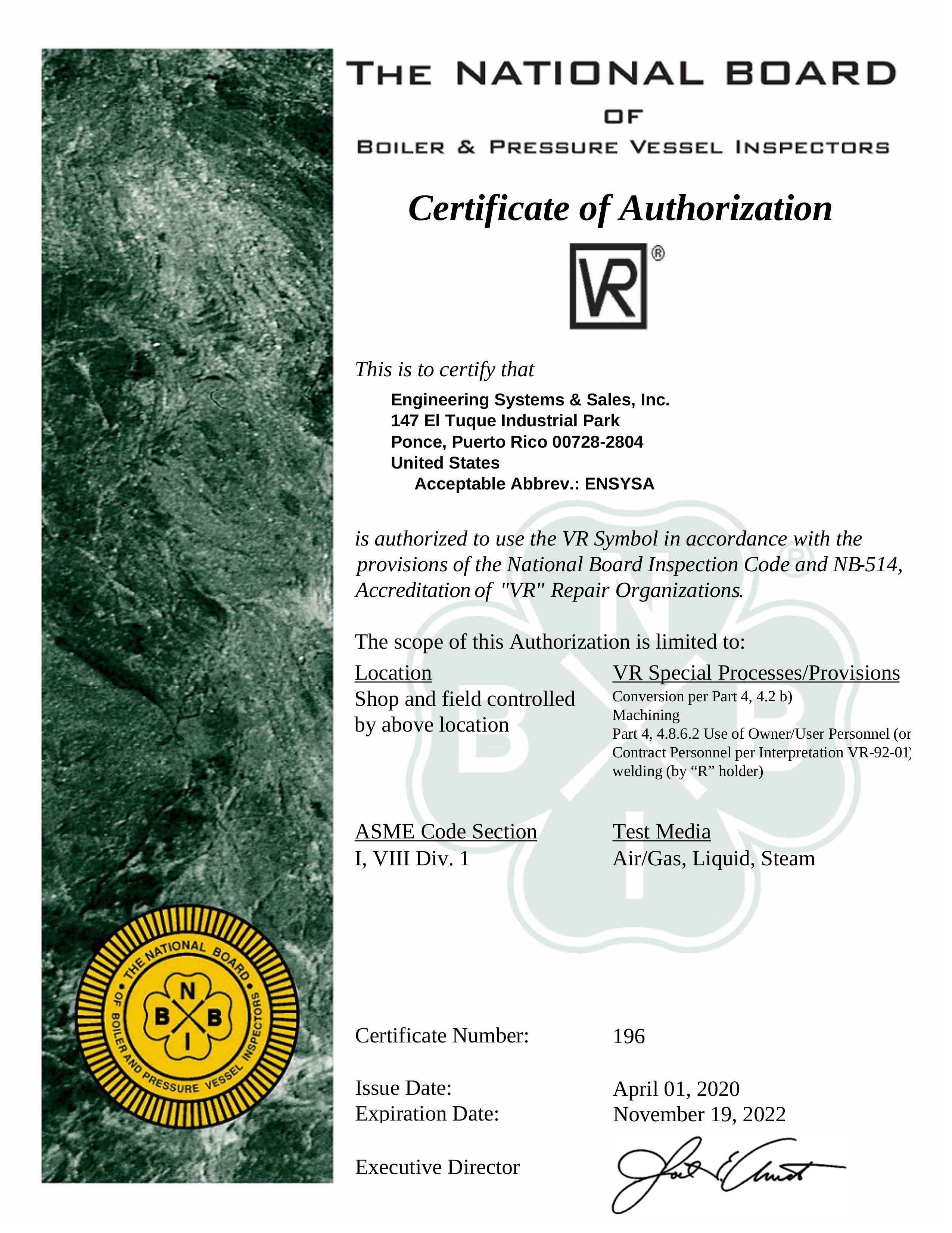 Certifications | Ensysa